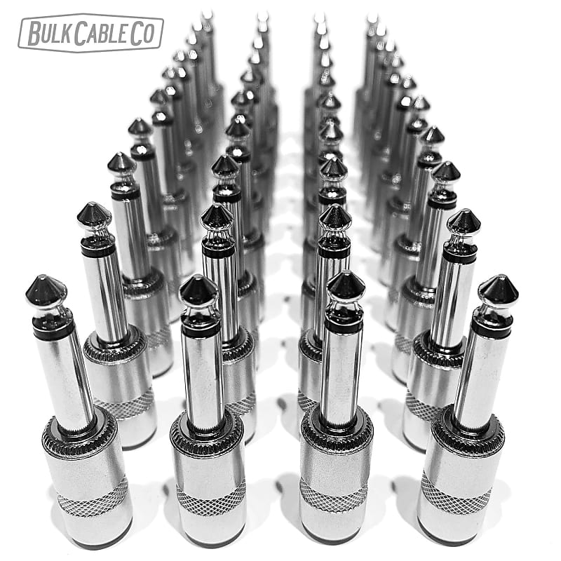 40 Pack - BulkCableCo 1/4" Straight Short Body Connectors - | Reverb