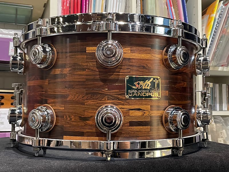 Canopus Sota Amazon Rosewood Segment Block Shell Snare Drum | Reverb