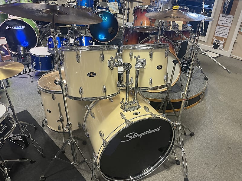 Slingerland Monster 80's rock set 5 piece /hardware/cymbals | Reverb
