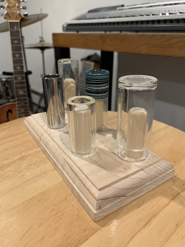 Guitar Slide Wood Display Rack- Holds 5 Slides- For Small to | Reverb