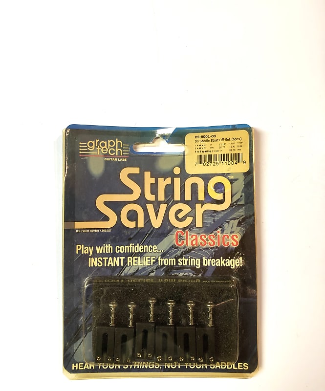 Graph Tech String Saver Offset Stratocaster Saddles Black | Reverb