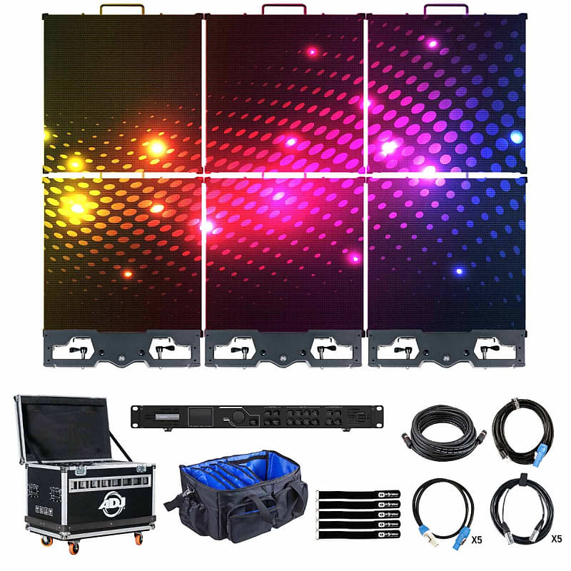 ADJ VS2 Vision Series 3x2 LED Panels w Processor & Ground | Reverb