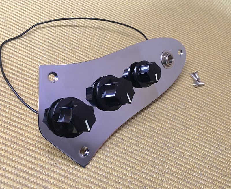 Squier By Fender Pre-Wired Jazz Bass Chrome Control Plate | Reverb