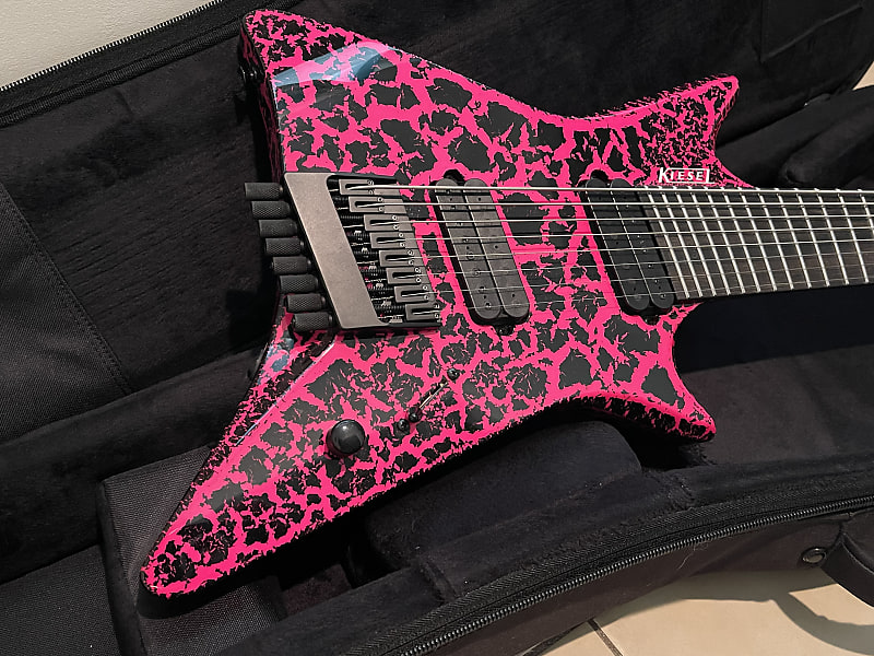 2021 Kiesel xm8 Type-X Headless 8 String Multiscale Pink | Reverb