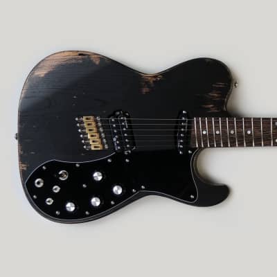 Black Relic Fanned Fret Handcrafted Telecaster By Burretone | Reverb