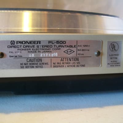 Pioneer PL-500 Turntable | Reverb