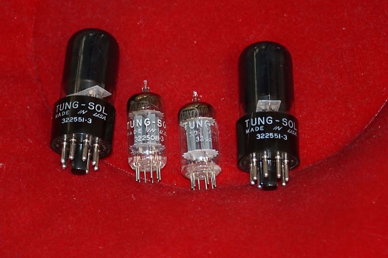 Four vintage Tung-Sol tubes, (2) 12AX7 and (2) 6V6 from the | Reverb
