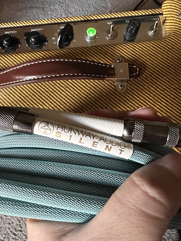 Runway Audio 30ft Aqua ST-RA SILENT Instrument Cable - Aqua | Reverb