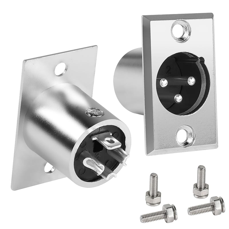 XLR Rectangular Panel Mount Adapter 3Pin XLR Male to Solder | Reverb
