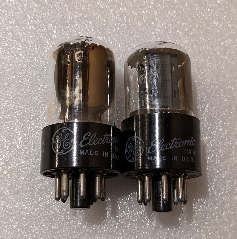 6SN7GTA GE Matched Pair Tubes NOS Testing Gray Ladder Plates | Reverb