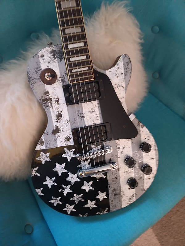 1990s Memphis Custom Stars and Stripes LP Style Guitar - | Reverb