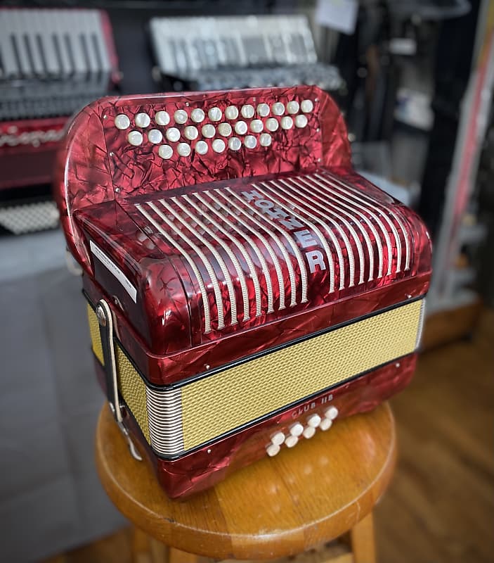 Hohner Club II-B Accordion, CF, Red | Reverb
