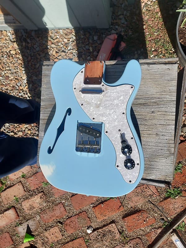 Fender Loaded Tele Thinline Body 00s Nitro Daphne Blue | Reverb
