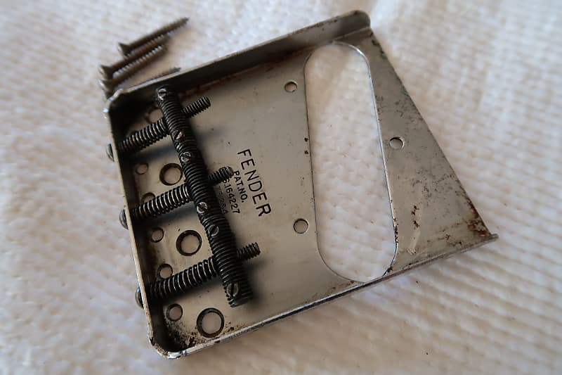 Fender Telecaster Bridge PAT.PEND. Tele 1966 60's Chrome RI | Reverb