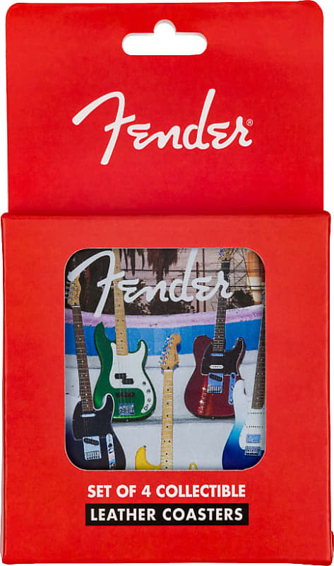 Genuine Fender Guitar Coasters, 4-Pack, Multi-Color Leather, | Reverb