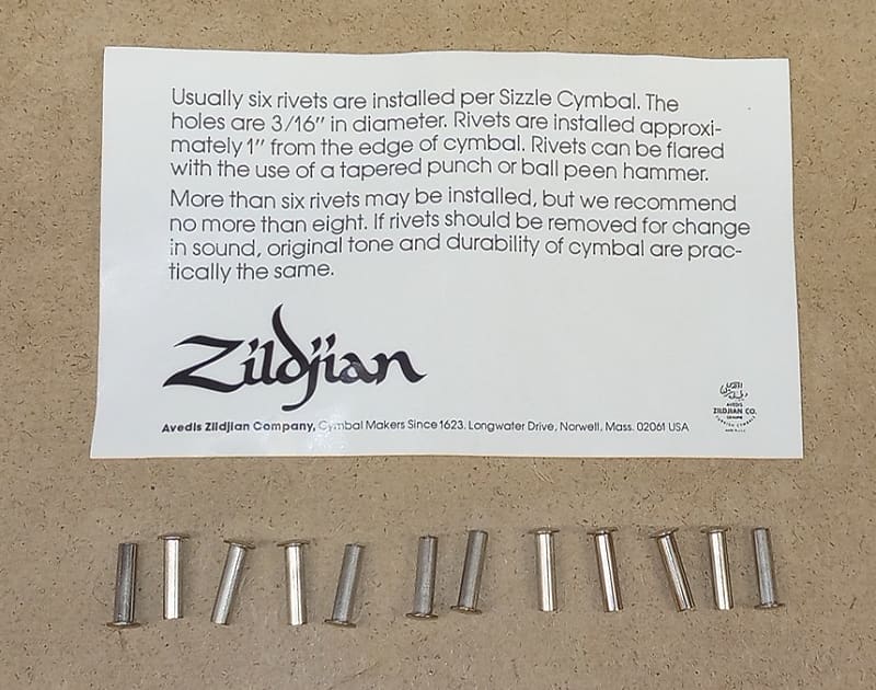 Zildjian Cymbal Sizzle Rivets (Pack of 12) [1970s - Chrome] | Reverb