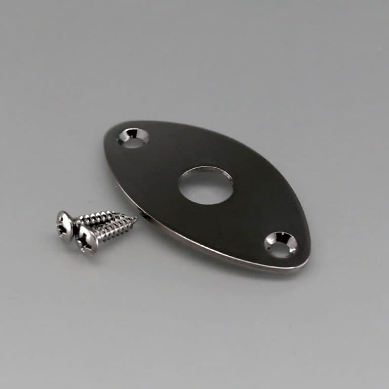 GOTOH JCB-2 Oval Curved Guitar Jack Plate - COSMO BLACK | Reverb