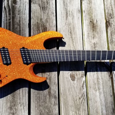 Kiesel Aries 7 String Multiscale Orange Metal Flake | Reverb