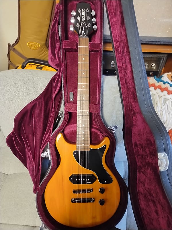 Hamer XT Series Double Cut P90 Electric Guitar - Natural | Reverb