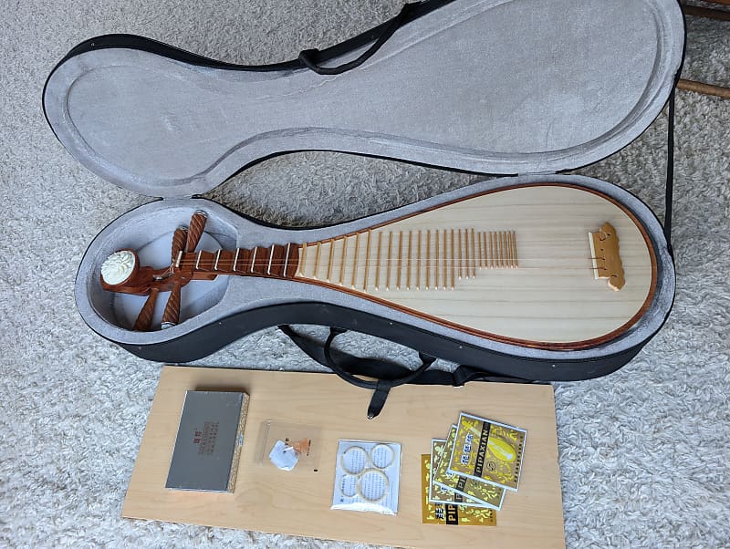 Concert Grade Rosy Sandalwood Chinese Pipa Lute with Case and | Reverb