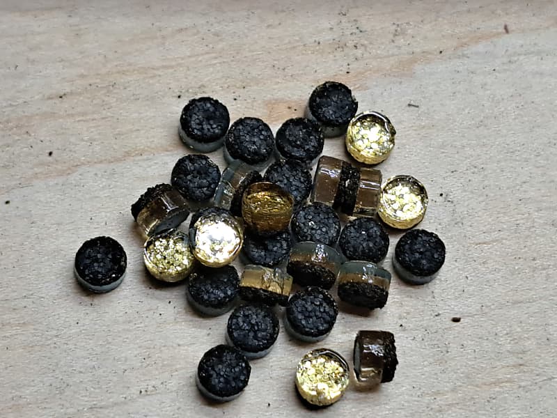 Gold Glitter Acrylic Guitar Fingerboard Dot Inlays 5mm | Reverb