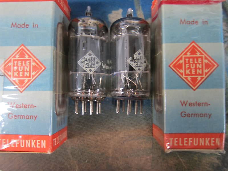 Pr Mint Vintage Telefunken ECC83 12ax7, Tubes, 1960s,Ribbed | Reverb