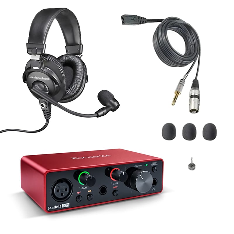 Focusrite Scarlett Solo Interface + Headset Mic Bundle | Reverb