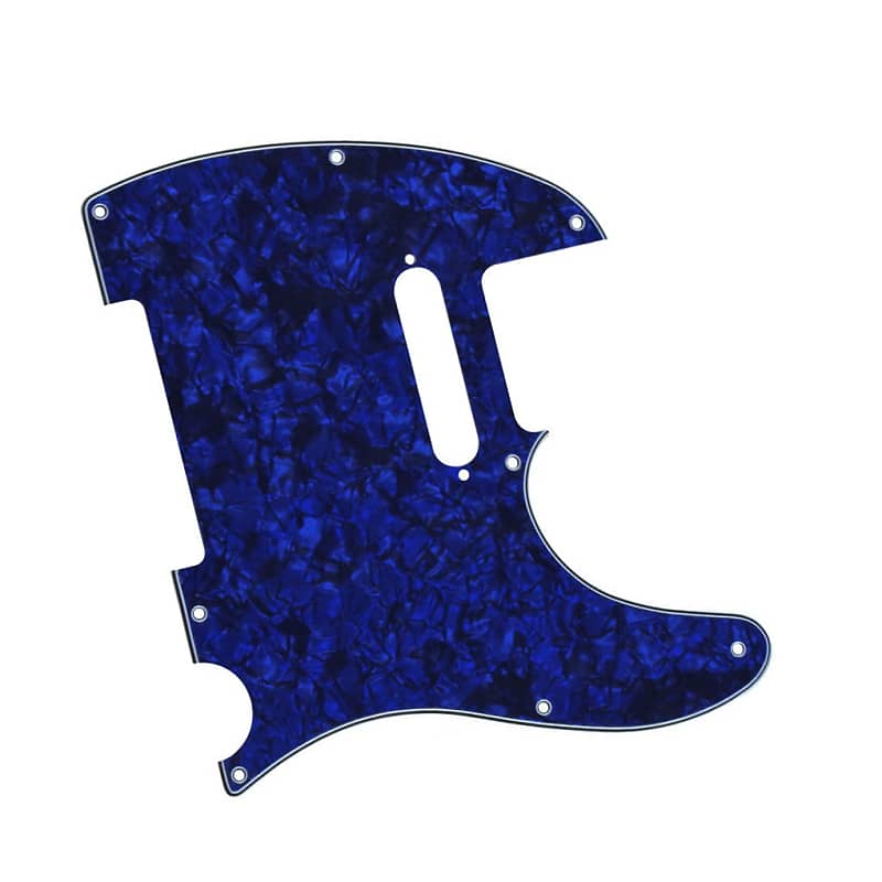 Telecaster Tele pickguard 8 holes, blue pearl | Reverb