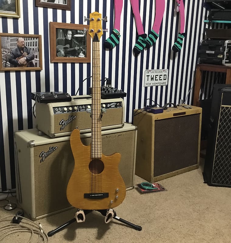 my evil twin brother’s Carvin AC40 bass - flamed / birdseye | Reverb