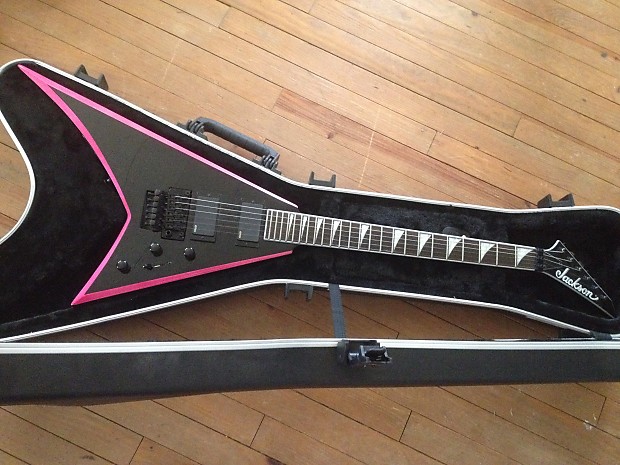 Jackson RRXMG Randy Rhoads V Black/Pink Bevels Floyd EMGs W | Reverb
