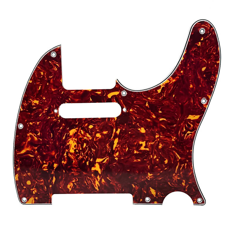 8-Hole Telecaster Pickguard - 4-Ply Red Tortoise Shell | Reverb UK