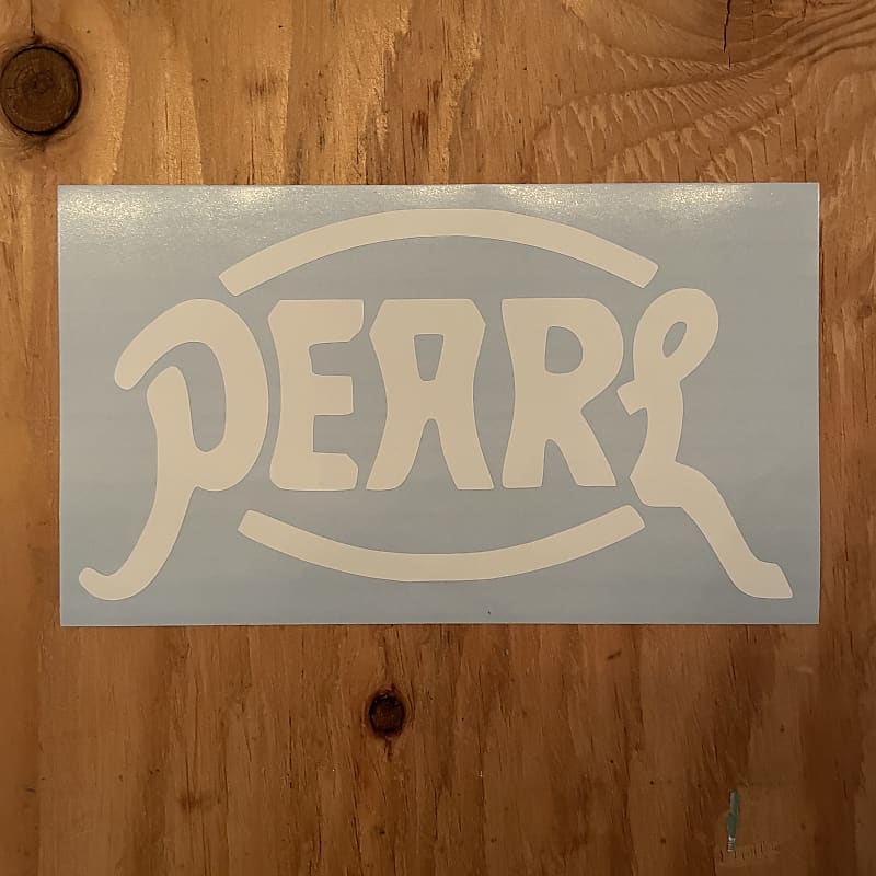 Pearl Vintage Logo Sticker Decal White | Reverb