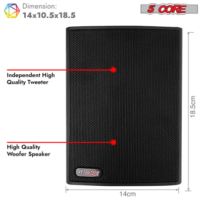 5CORE Outdoor Speakers Stereo in Wall Speaker 2Pcs 100W Peak | Reverb