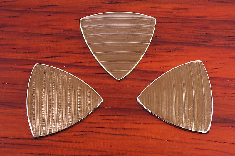 Triangle sharp style guitar picks, made from cymbals. 3 | Reverb
