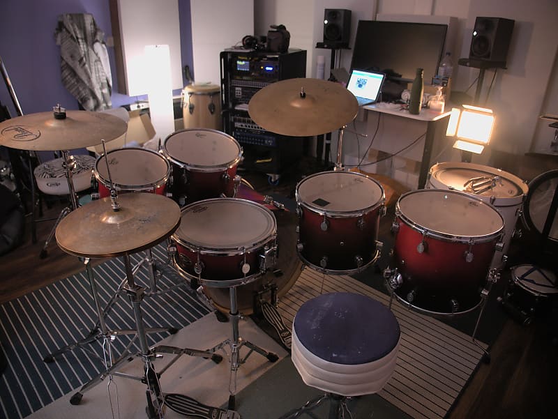PDP FS Series 6-piece Drum Kit with Hardware Red to Black | Reverb