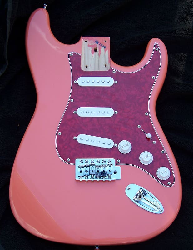Tahitian Coral Finish Fully Loaded Strat Body+ Red Pearl | Reverb
