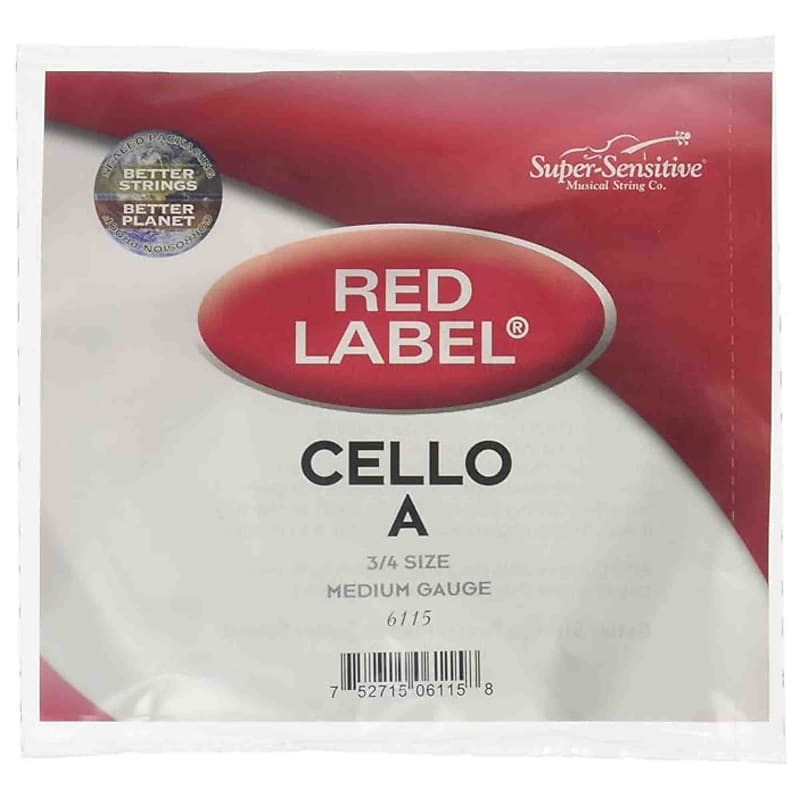 Super Sensitive Red Label 6115 Cello A String 3/4 | Reverb