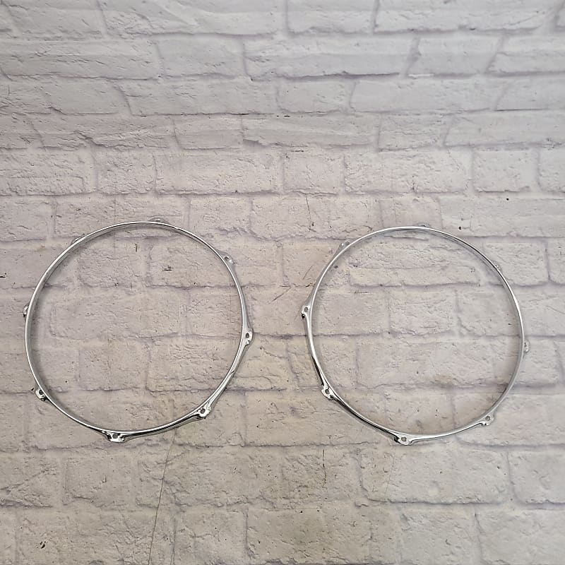 Unknown 14" 8 Lug Single Flange Drum Hoops (Pair) | Reverb