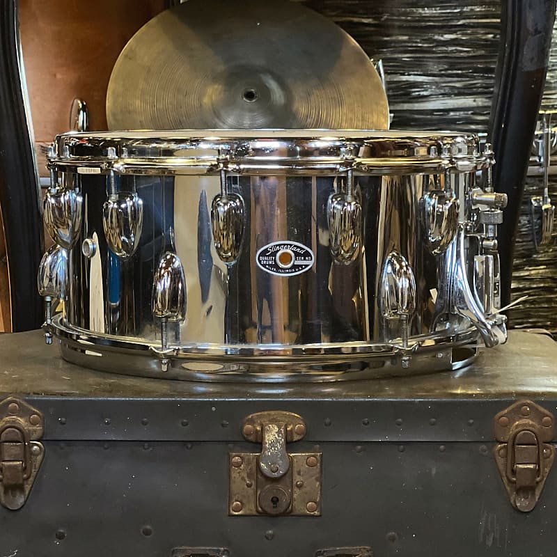 VINTAGE 1970's Slingerland 6.5x14 Two-To-One Chrome over Wood | Reverb