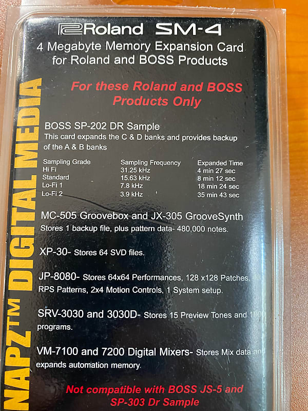 Roland SM-4 4MB Memory Expansion Card For Roland & Boss | Reverb