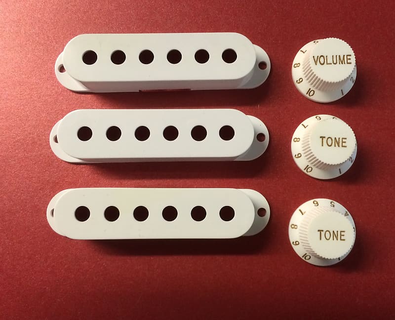 Mighty Mite Squire/Import Strat Style Pickup Covers and Knobs | Reverb
