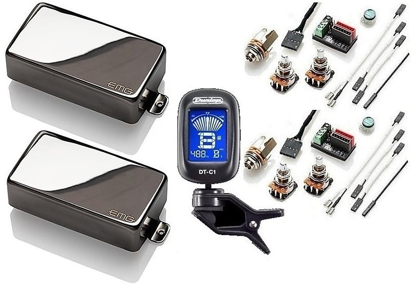 EMG HZ H4 & H4A PASSIVE BLACK CHROME HUMBUCKER GUITAR PICKUP | Reverb