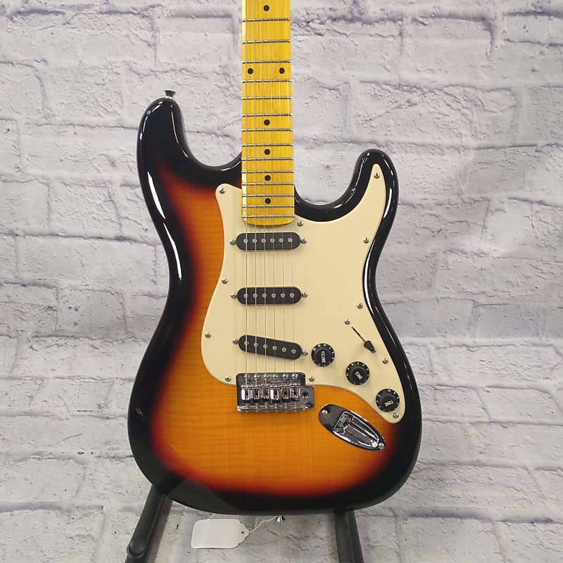 Spectrum Strat Style Electric with Flame Top Electric Guitar | Reverb