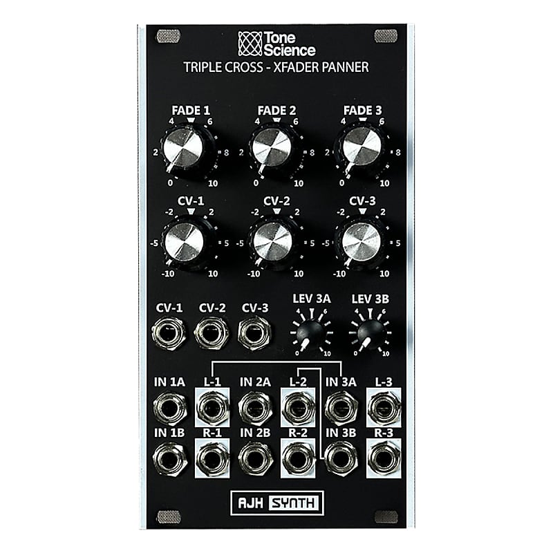 AJH Synth Triple Cross Eurorack VC Crossfader Module (Black) | Reverb