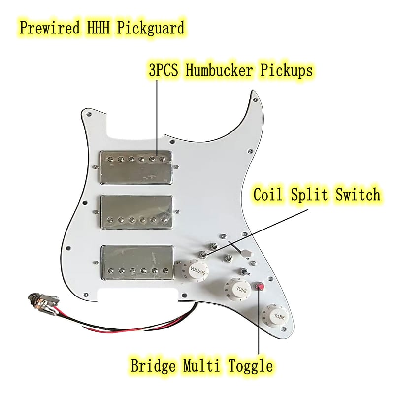 HHH Guitar White Loaded Prewired Multi Function Pickguard | Reverb