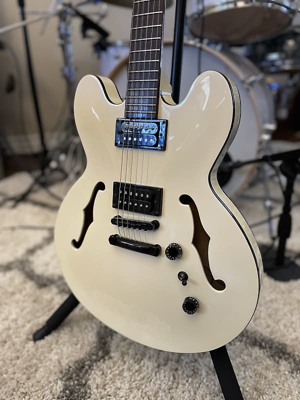 2004 Epiphone DOT Studio AW White Semi Hollow Body Electric | Reverb
