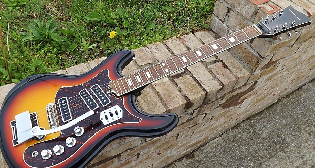 NICE! c1968 Teisco/Silvertone "1445" Mosrite Copy SURF | Reverb
