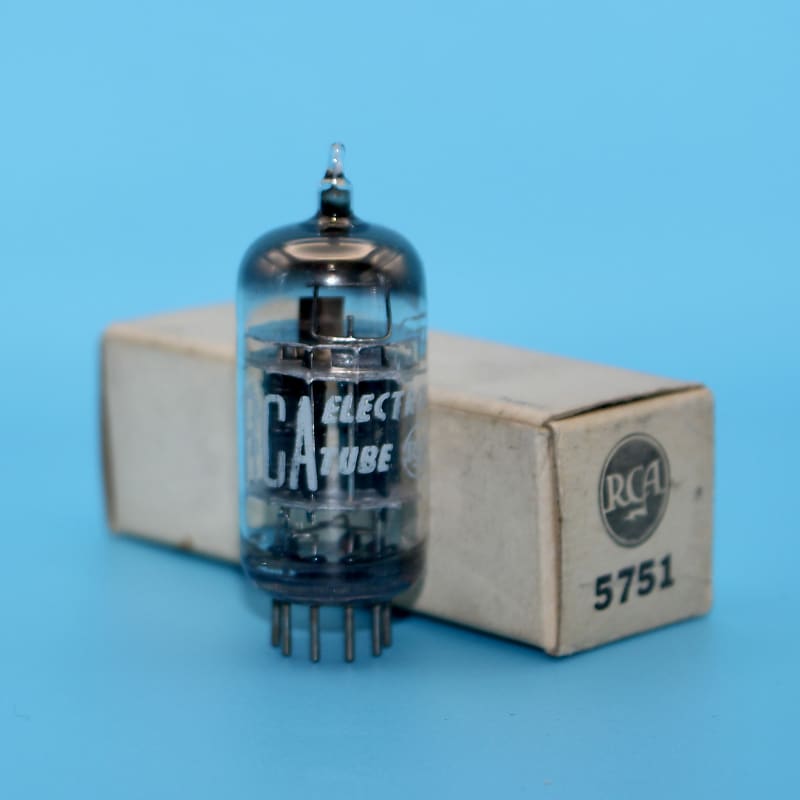 RCA 5751 Black Plate NOS Balanced 12AX7 Three Mica Square | Reverb