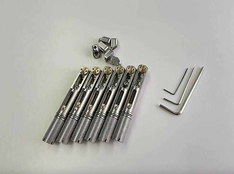 Nickel 6 String Headless Guitar Stainless Steel Saddles | Reverb