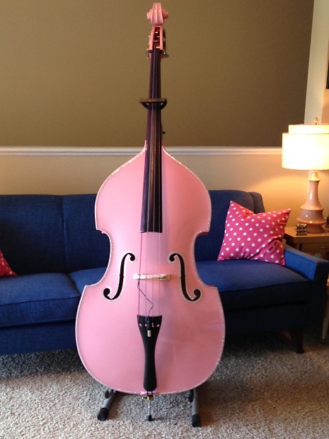 Pink Rhinestone 3/4 Upright Double Bass For Rockabilly, | Reverb